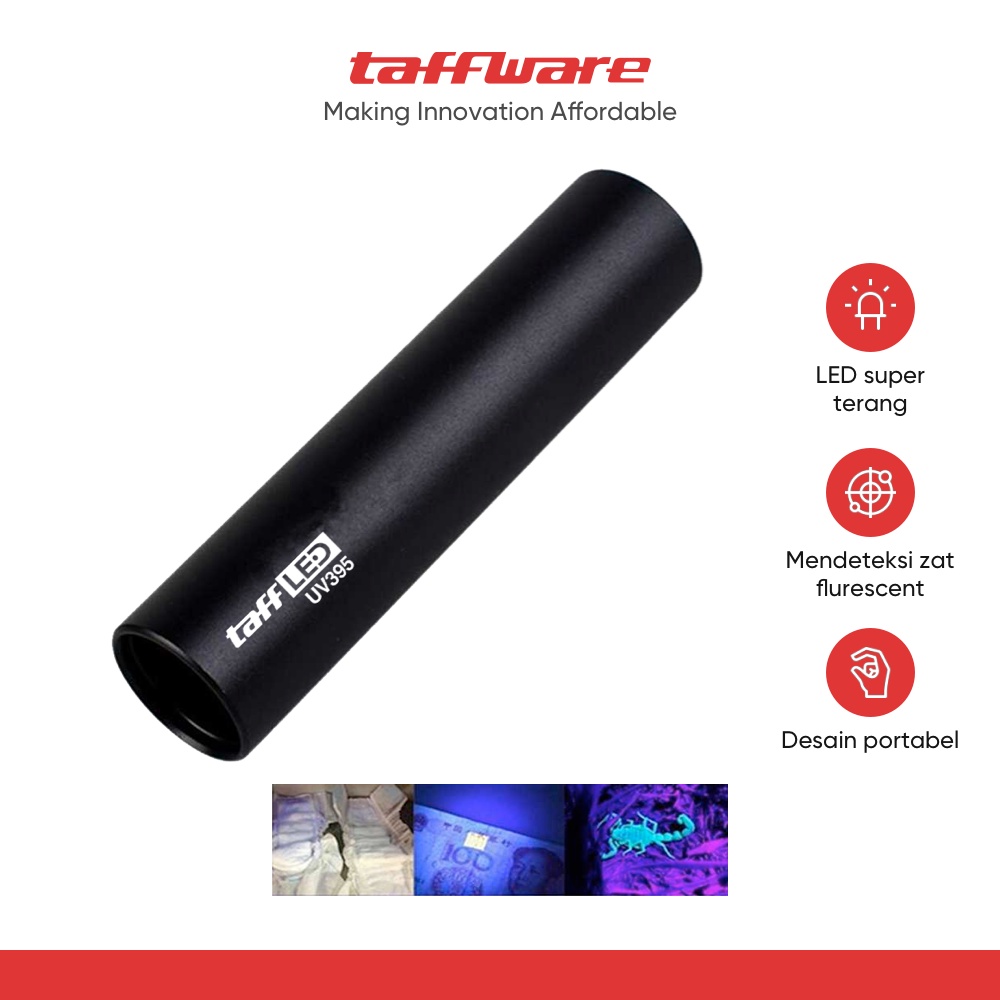 Jual TaffLED Senter LED Mini Ultraviolet USB Rechargeable 395nm - UV395 | Shopee Indonesia