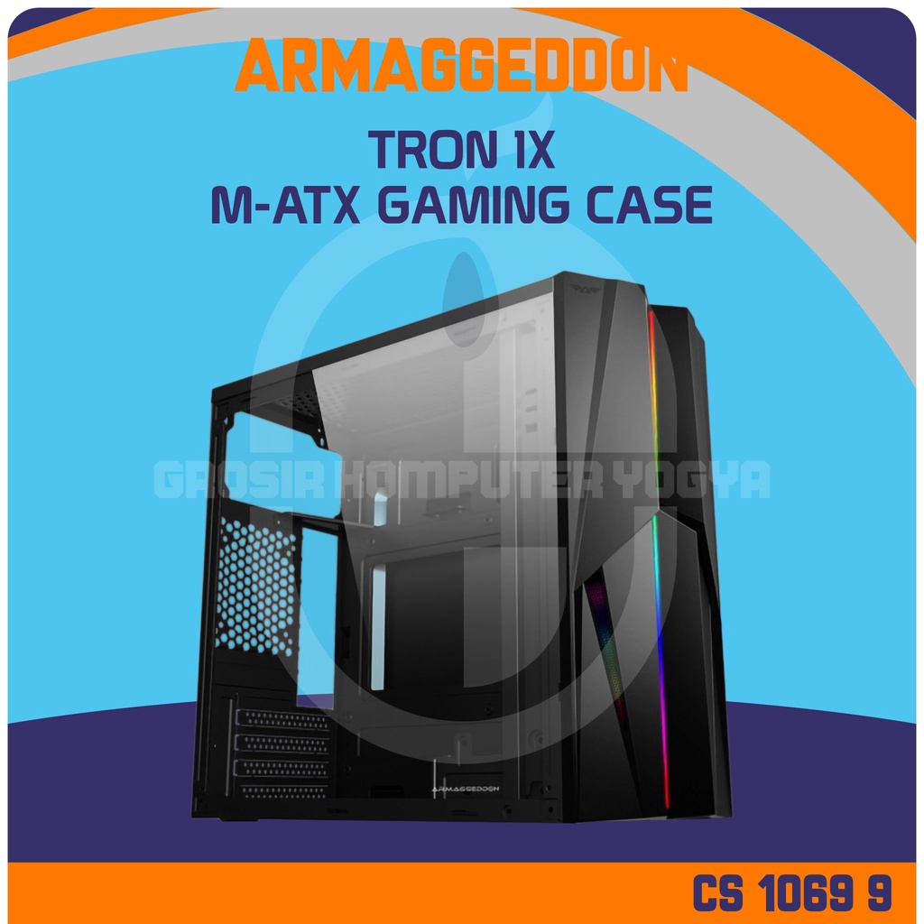 Jual Armaggeddon TRON 1X RGB Front Panel Tempered Glass Gaming Case ...