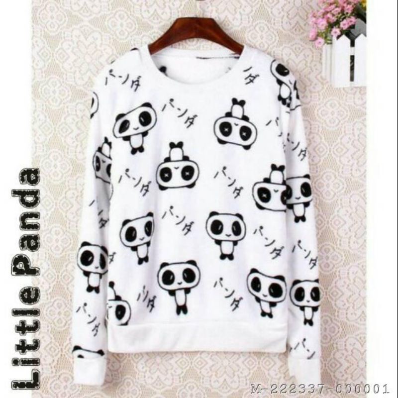 Jual SWEATER WANITA LITTLE PANDA BABYTERRY LUCU Murah | Shopee Indonesia