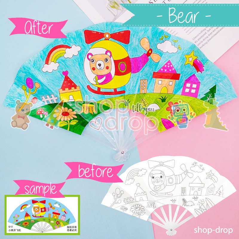 Jual Mainan DIY Mewarnai Kipas Lipat - Mainan edukasi DIY Coloring Fan ...