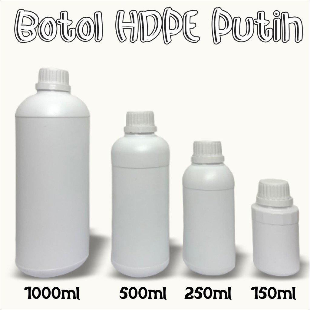Jual Botol Plastik HDPE 1000 ml / 1 lt + Tutup dalam & luar | Shopee Indonesia