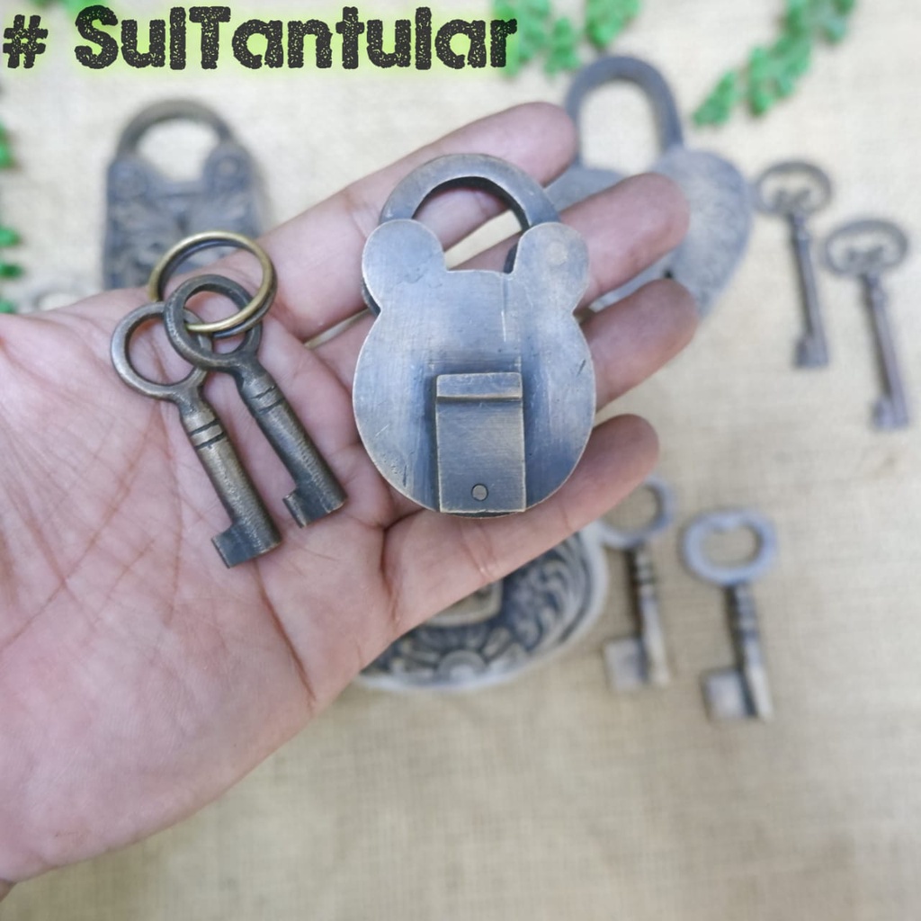 Jual KUNCI GEMBOK BESAR BAHAN FULL KUNINGAN MOTIF POLOS & BATIK MODEL ...