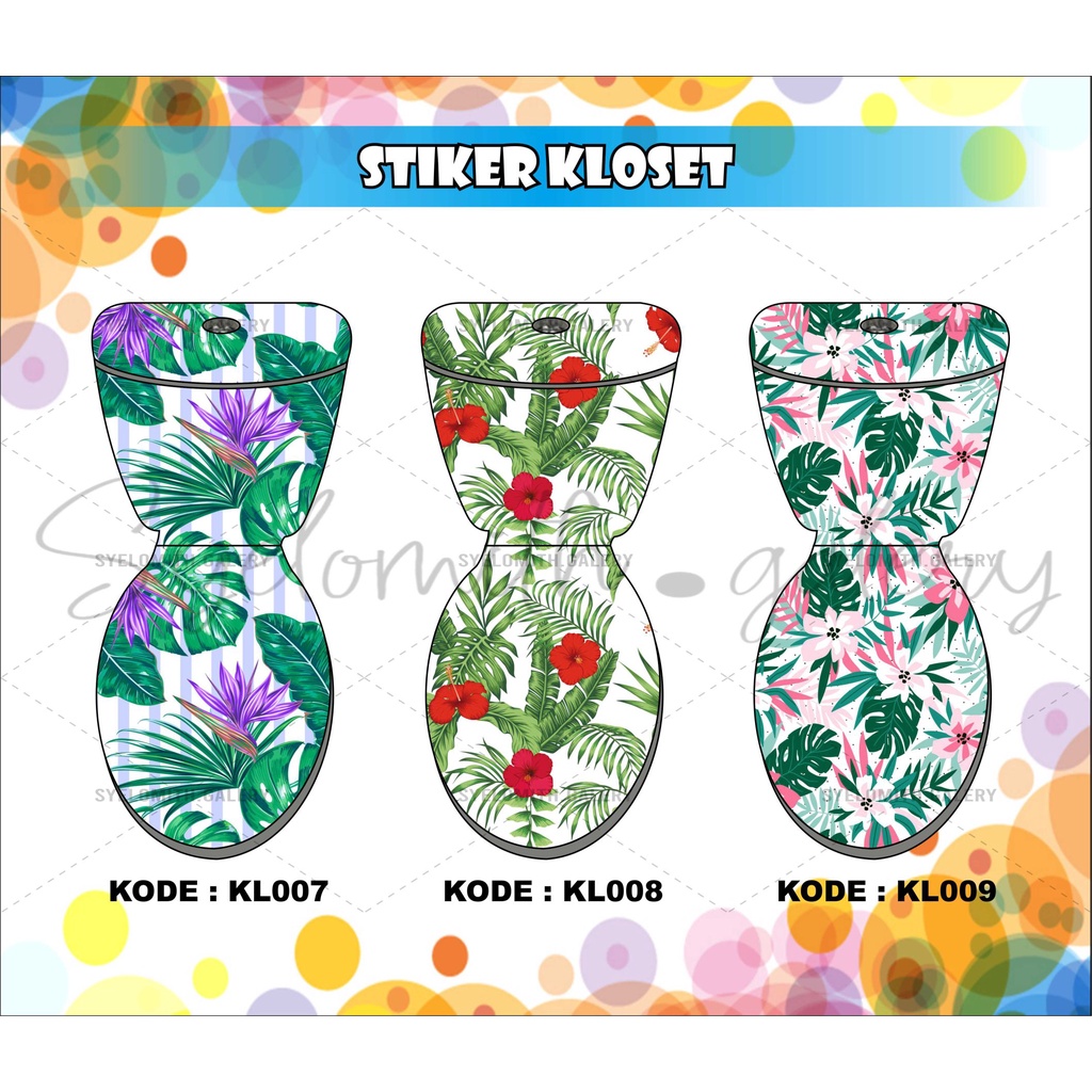 Jual STIKER KLOSET DUDUK FULL BODY MOTIF TROPICAL FLOWER / STICKER ...