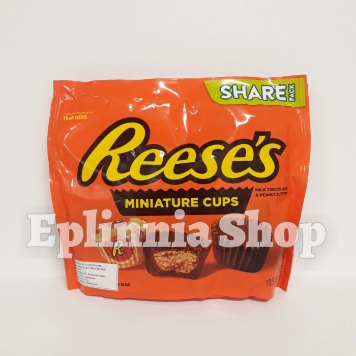 Jual Reese's Reeses Peanut Butter Cups Milk Chocolate Miniature 297 gr | Shopee Indonesia