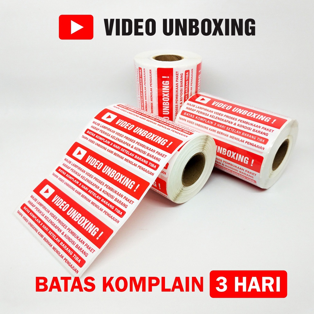 Jual Sticker Label Wajib Video Unboxing Stiker Pengiriman Paket OlShop ...