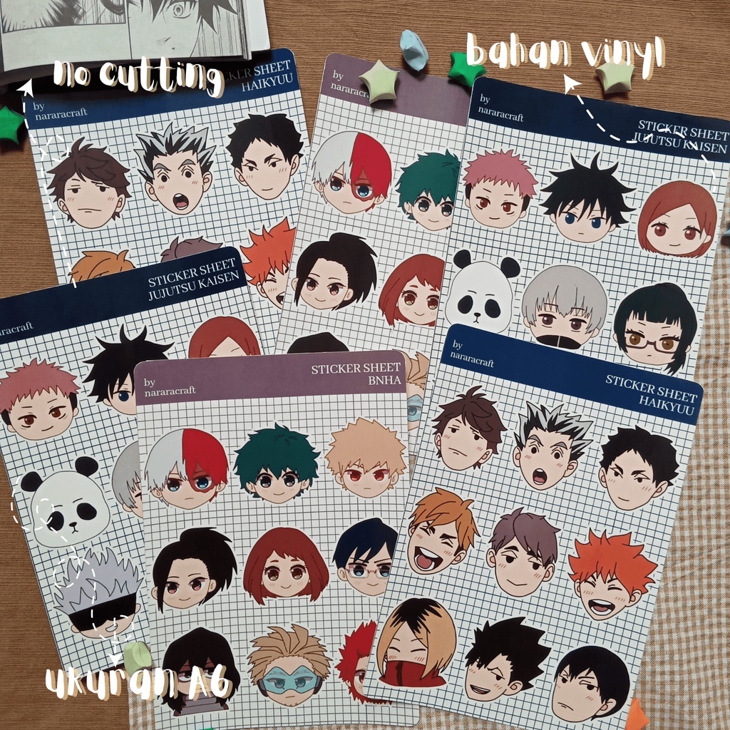 Jual Sticker Anime - Sticker Sheet Anime by Narara Craft (sticker belum ...