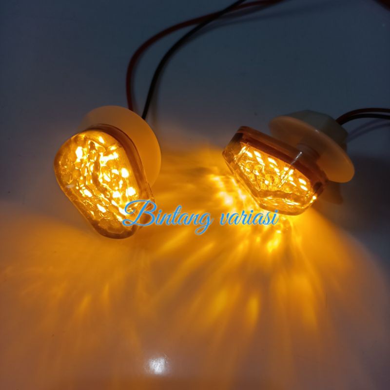 Jual Lampu Sein LED Tempel Oval Mini Yamaha R25 R25 Sein Sen Tempel Fairing Mini Universal ...