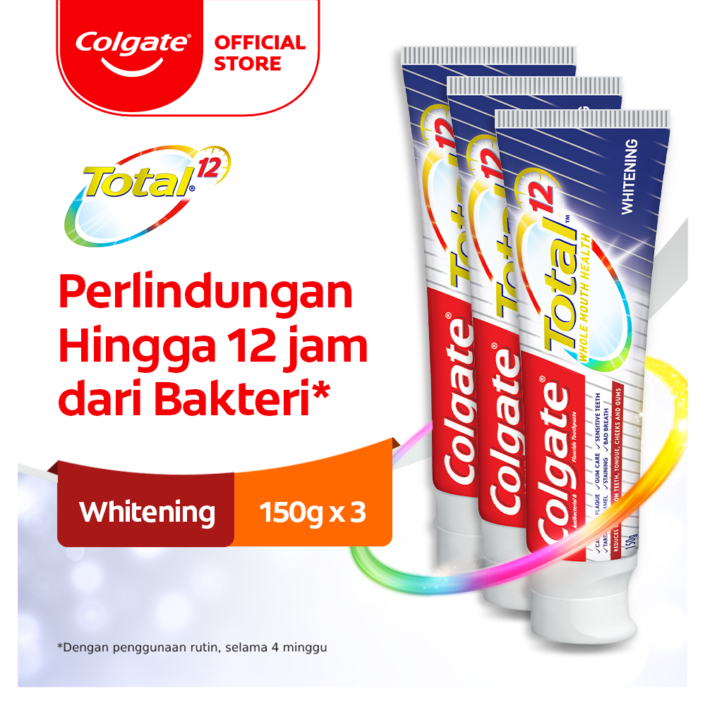 Jual Colgate Total Whitening Toothpaste 150g - Pasta Gigi (3pcs ...