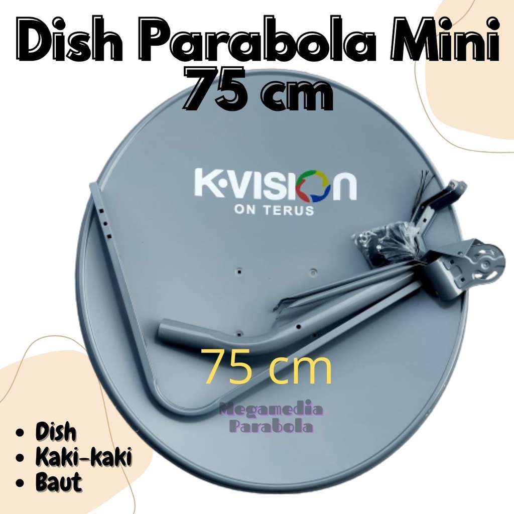 Jual Dish Parabola Mini 75 cm bonus LNB dan Kabel 15 meter | Shopee ...