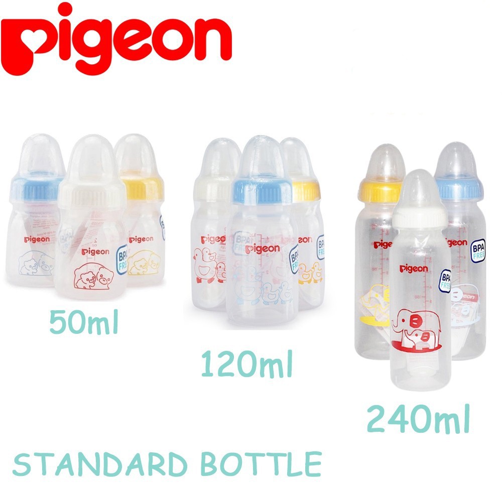 Jual PIGEON Bottle PP Clear RP STD 50ML/120ML/240ML /BOTOL SUSU BAYI | Shopee Indonesia