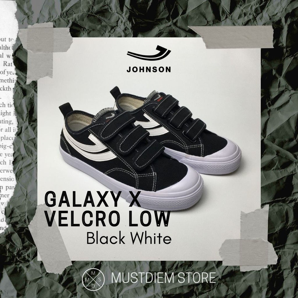 Jual SEPATU JOHNSON GALAXY X VELCRO LOW - BLACK WHITE / HITAM PUTIH ...
