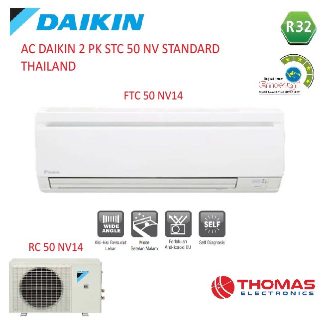 Jual AC DAIKIN 2 PK STC 50 NV STANDARD THAILAND R32 GARANSI RESMI ...