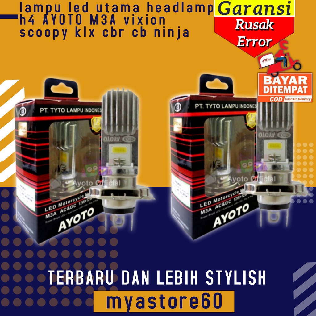 Jual Lampu LED Utama Headlamp Head lamp H4 AYOTO M3A Aksesoris Variasi ...