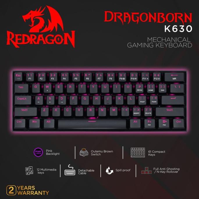 Jual Redragon Mechanical Gaming Keyboard DRAGONBORN - K630 Lc | Shopee ...