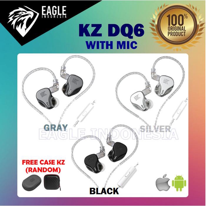 Jual Kz Dq6 Knowledge Zenith Triple Dynamic Drivers - Earphone With Mic | Shopee Indonesia
