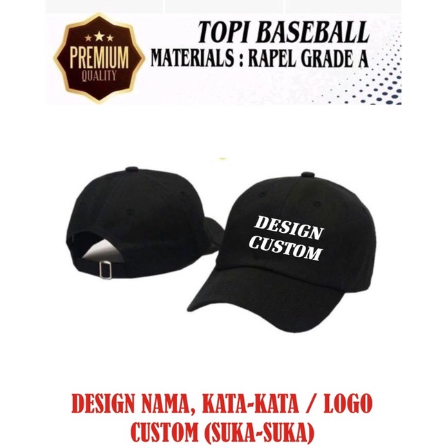 Jual Topi Baseball Design Custom GRATIS Nama Logo Sendiri | Shopee ...