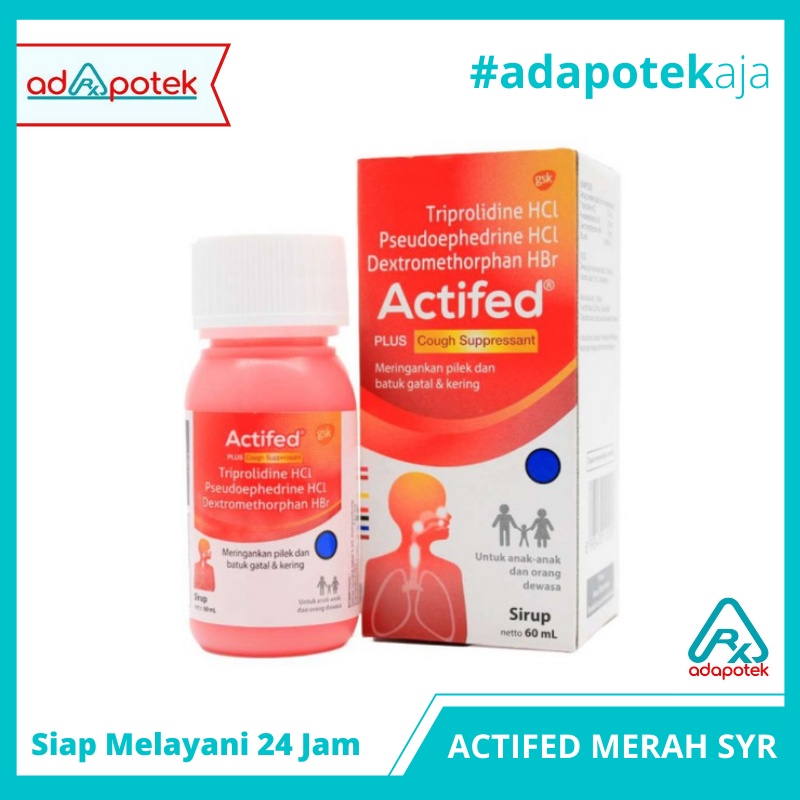 Jual ACTIFED PLUS COUGH SUPRESSANT SIRUP 60 ML | Shopee Indonesia
