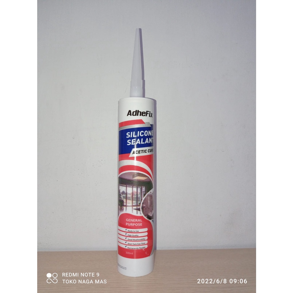 Jual Lem Silicone Sealent Glue White 300 ml Adhefix Botol Silikon Asam ...
