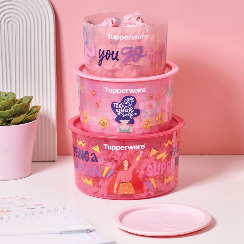 Jual power canister (3) tupperware / toples bulat | Shopee Indonesia