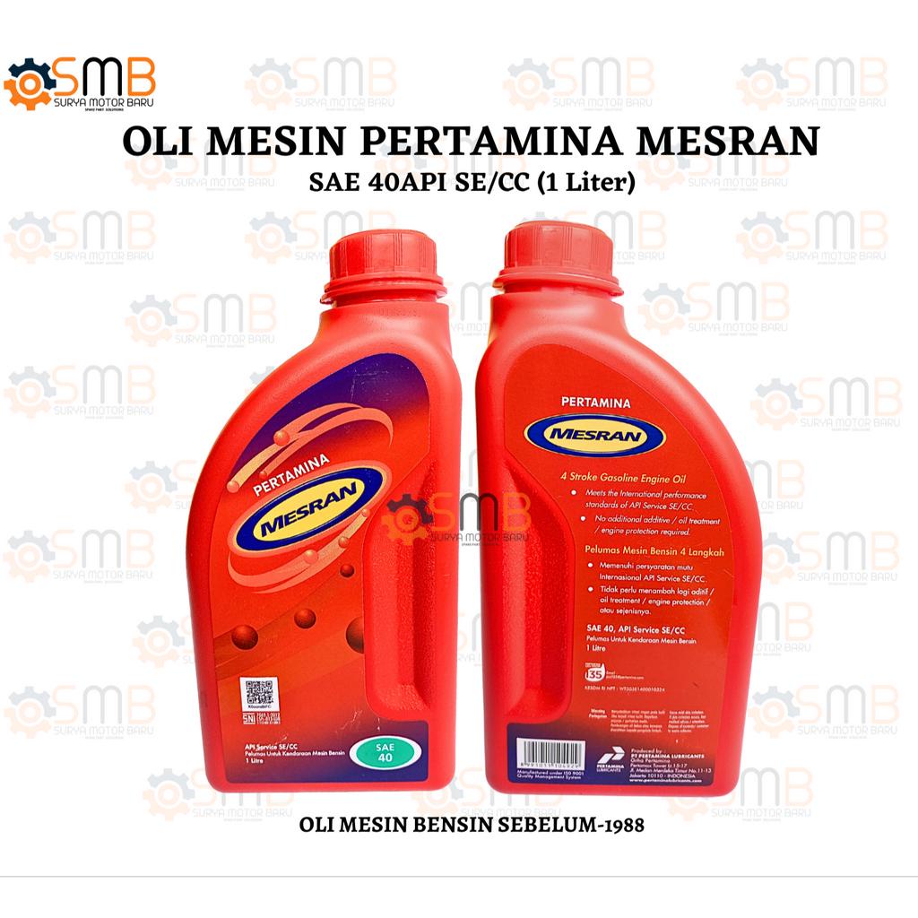 Jual OLI MESIN MESRAN SAE 40 API SE/CC 1LITER | Shopee Indonesia