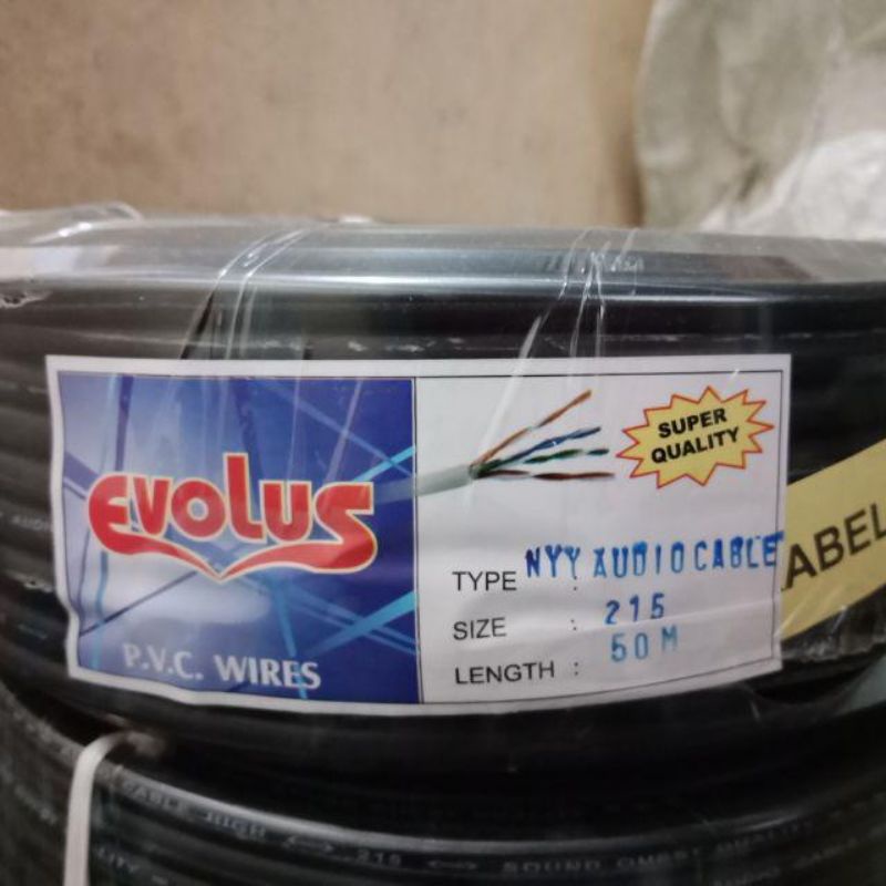 Jual Kabel Listrik 2x1.5mm Serabut Tebal EVOLUS 50M Hitam / Putih / Hyo-Nyyhyo 2x1.5mm 50 Meter ...