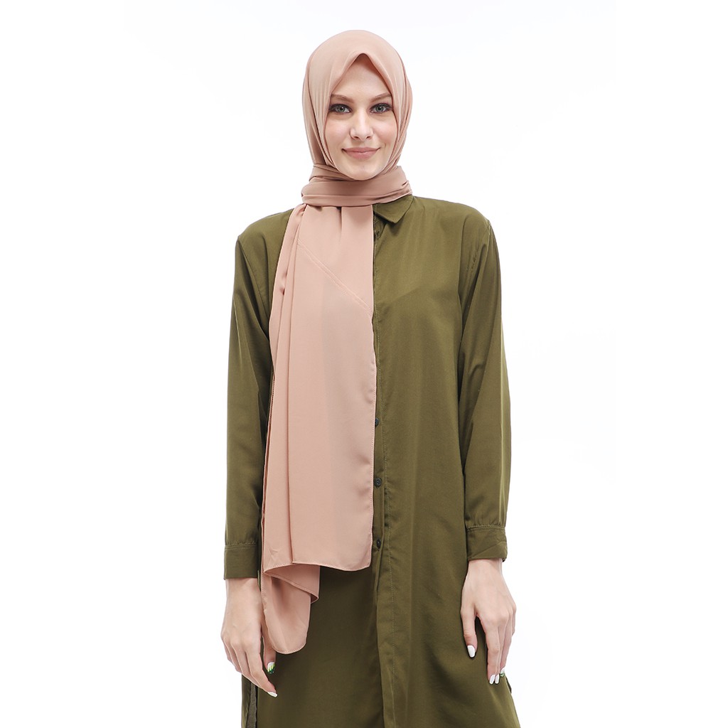 Jual Sakilah Hijab Pashmina Ceruty Baby Doll Wanita Polos Relaxed Fit - Cream | Shopee Indonesia