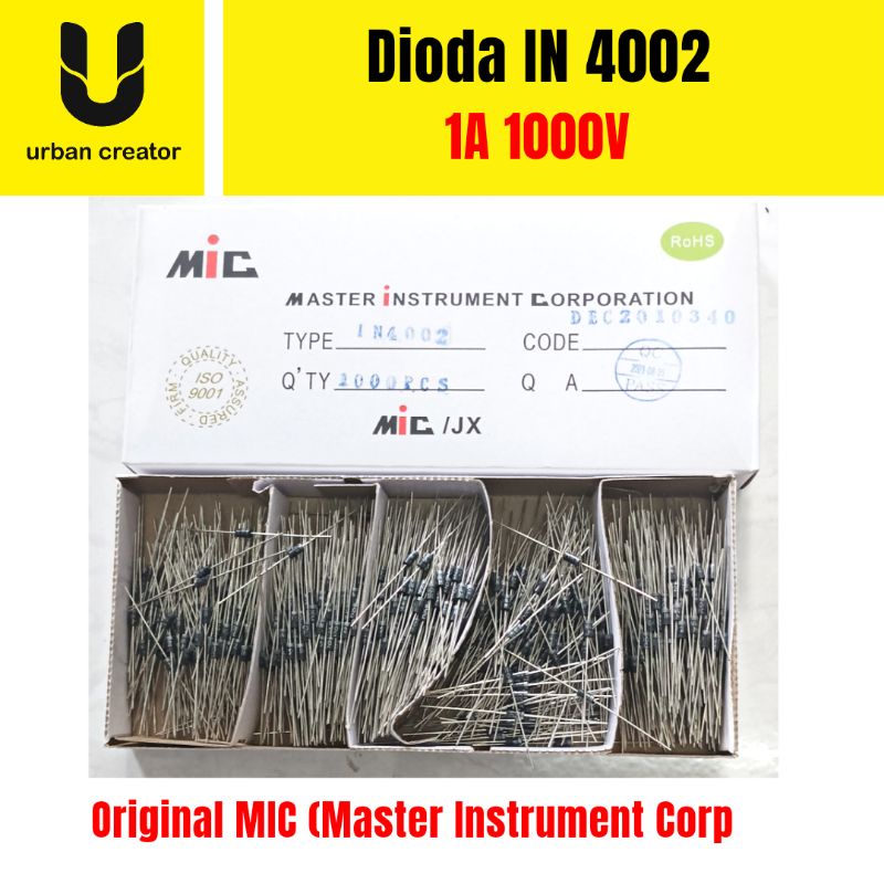 Jual Dioda 1A IN4002 1000v original MIC (Master Instrument Corp ...