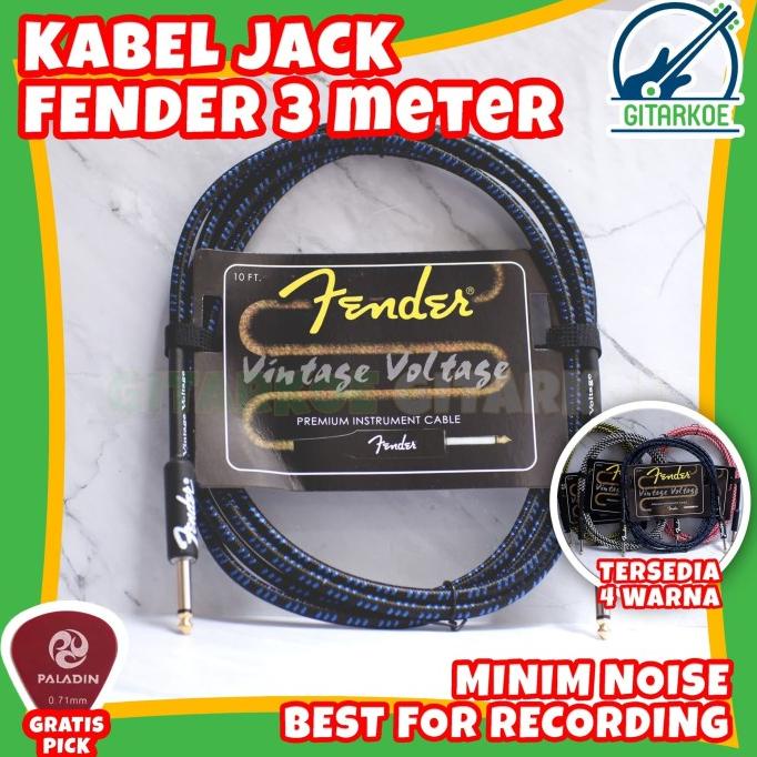 Jual Kabel Jack Gitar Bass Keybord 3 Meter Premium Fender Vintage ...