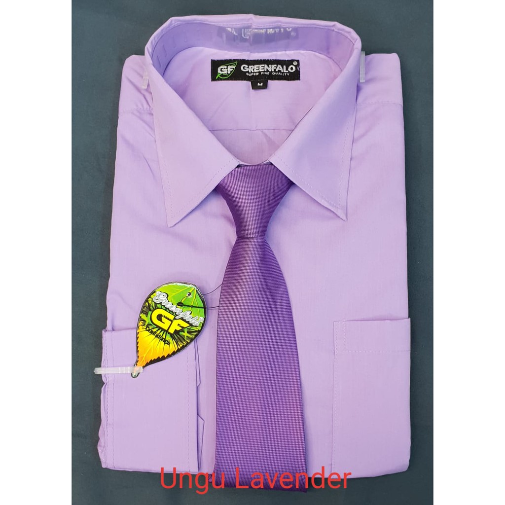 Jual Kemeja Formal Pria Greenfalo Lengan Panjang Warna Ungu | Shopee ...