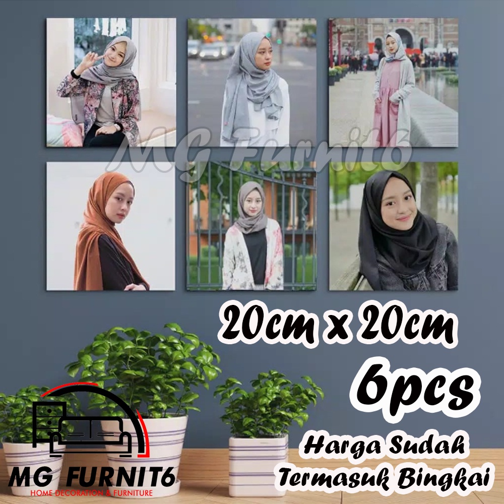 Jual Paket 6 Pcs Cetak Foto UK 8R Plus Bingkai MDF ukuran 20cm x 20cm ...
