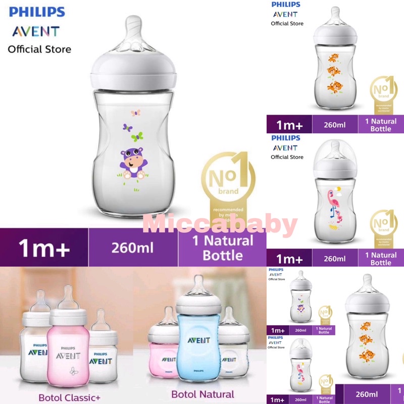 Jual Avent Botol Natural | Classic | Natural Response 125ml 260ml Botol ...