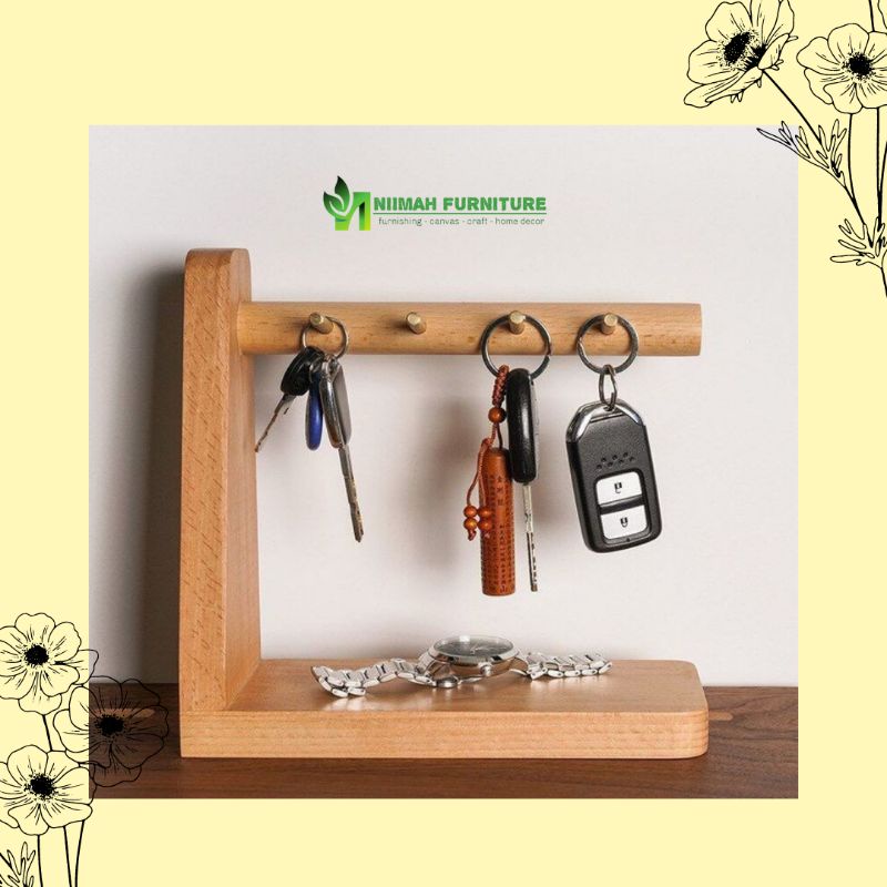 Jual Rak Gantungan Kunci kayu jati belanda key holder ala korea ...
