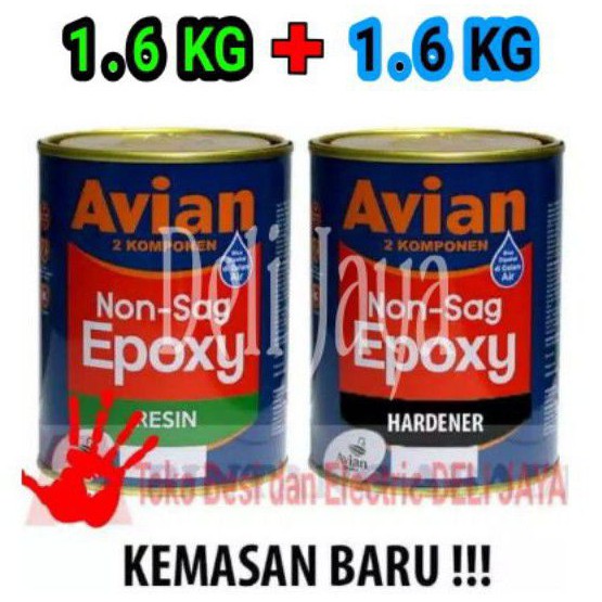 Jual Lem Epoxy Non Sag Waterproof AVIAN 2 Komponen 2 x 1600g | Shopee ...