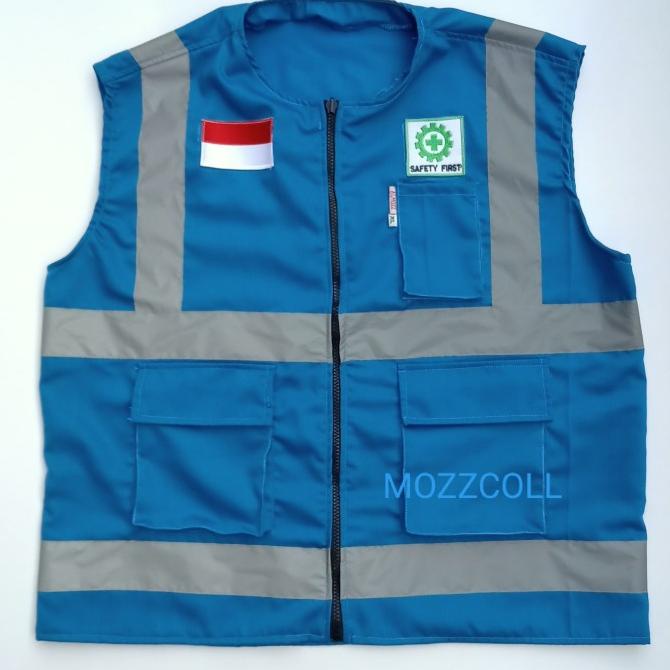 Jual Nesdaywed | Rompi Safety Biru Pertamina Free Logo K3 Bendera ...