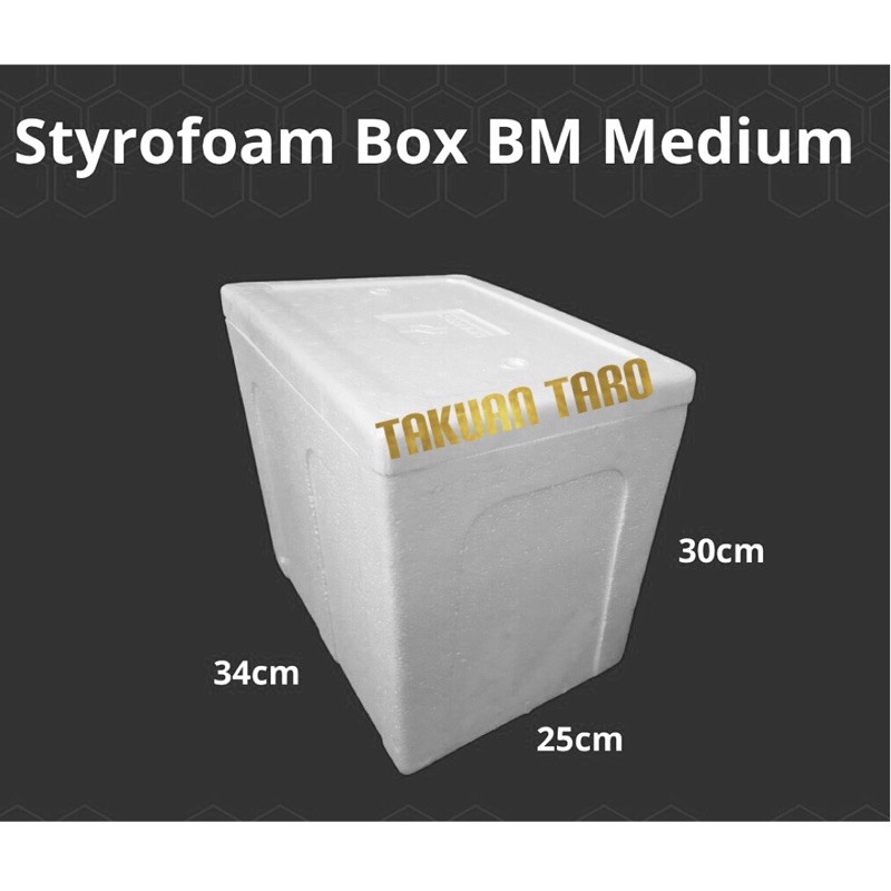 Jual Styrofoam Box BM Medium -Box BM UK 340 x 250 x 300 Mm | Shopee ...