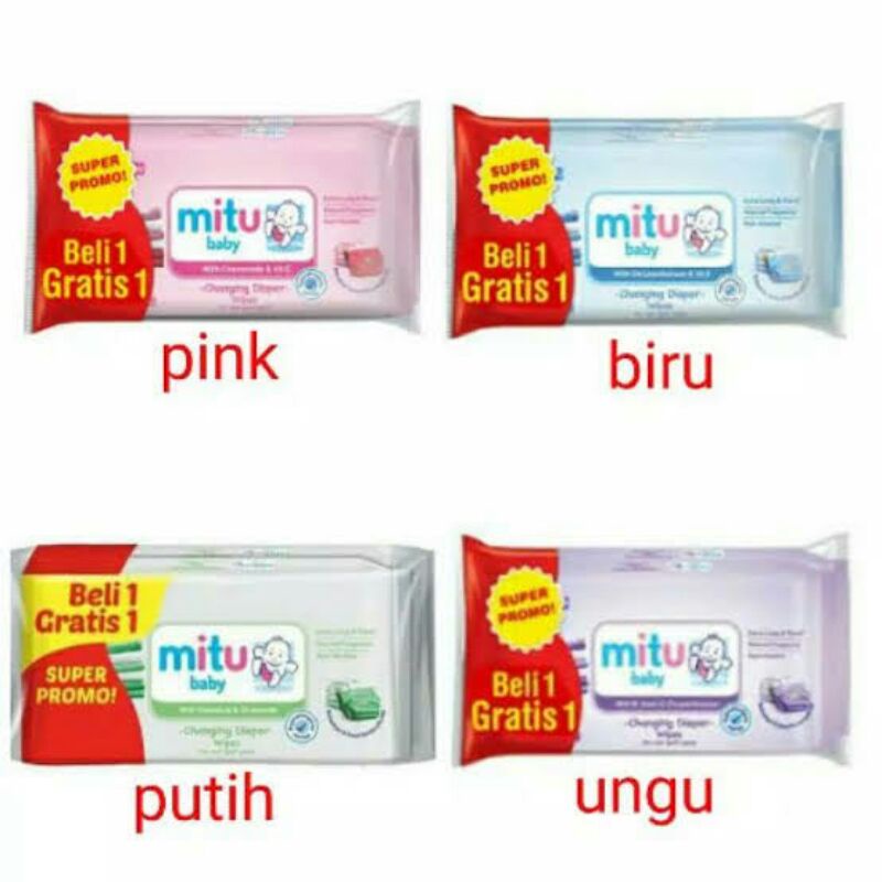 Jual TISU BASAH MITU 50+50+10 SHEETS | Shopee Indonesia