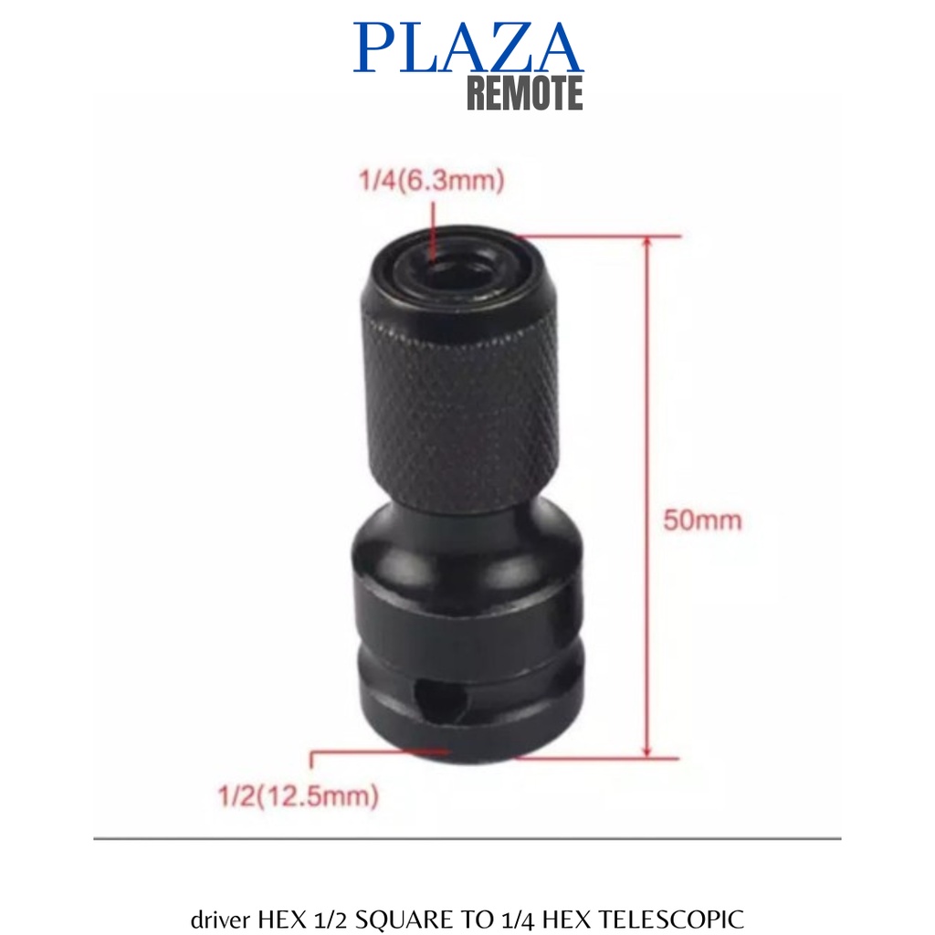 Jual DRIVER HEX SOCKET ADAPTOR KONEKTOR 1/2" SQUARE TO 1/4" HEX ...