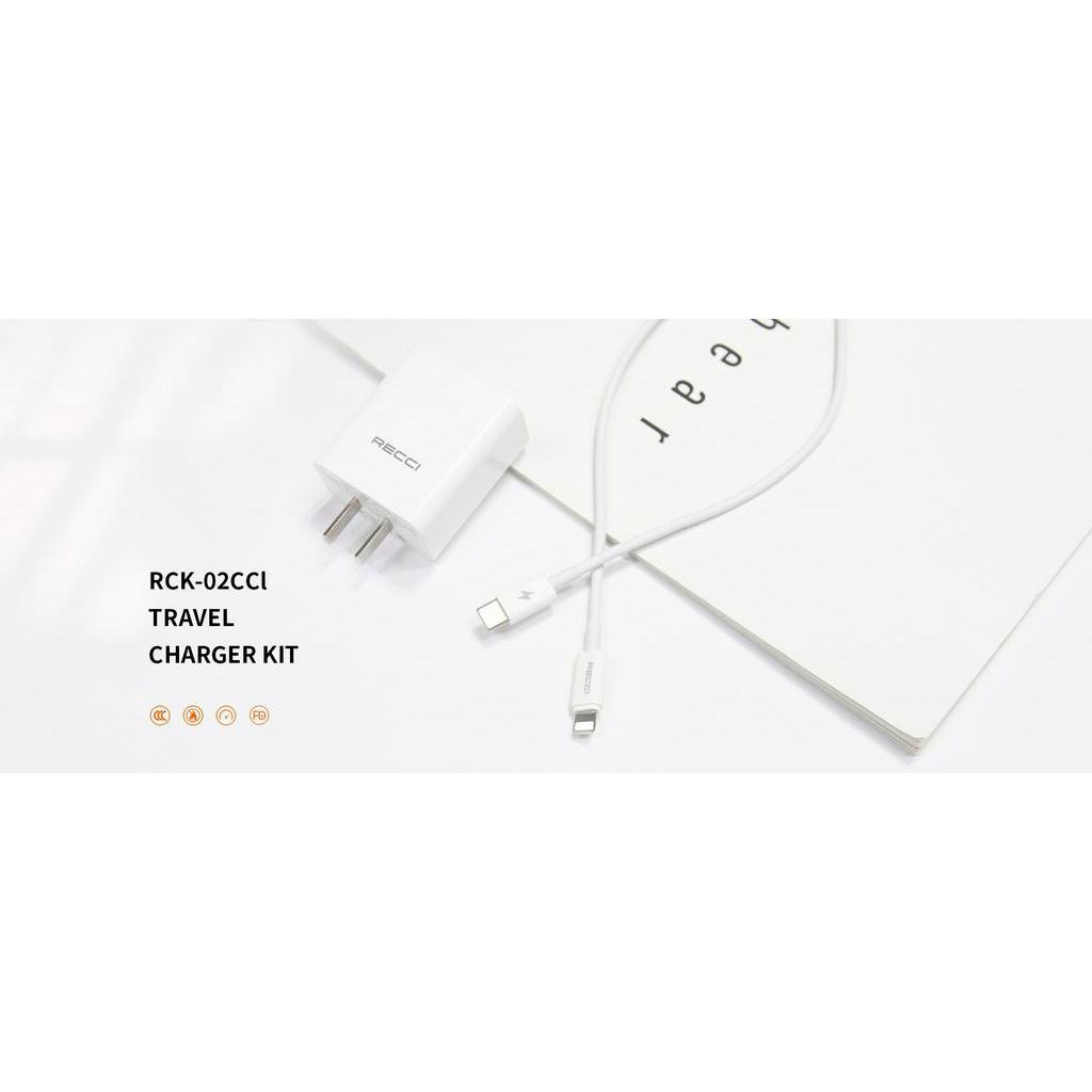 Jual RECCI RCK-02CCL Travel Charger Combo Kit with Cable USB-C to ...