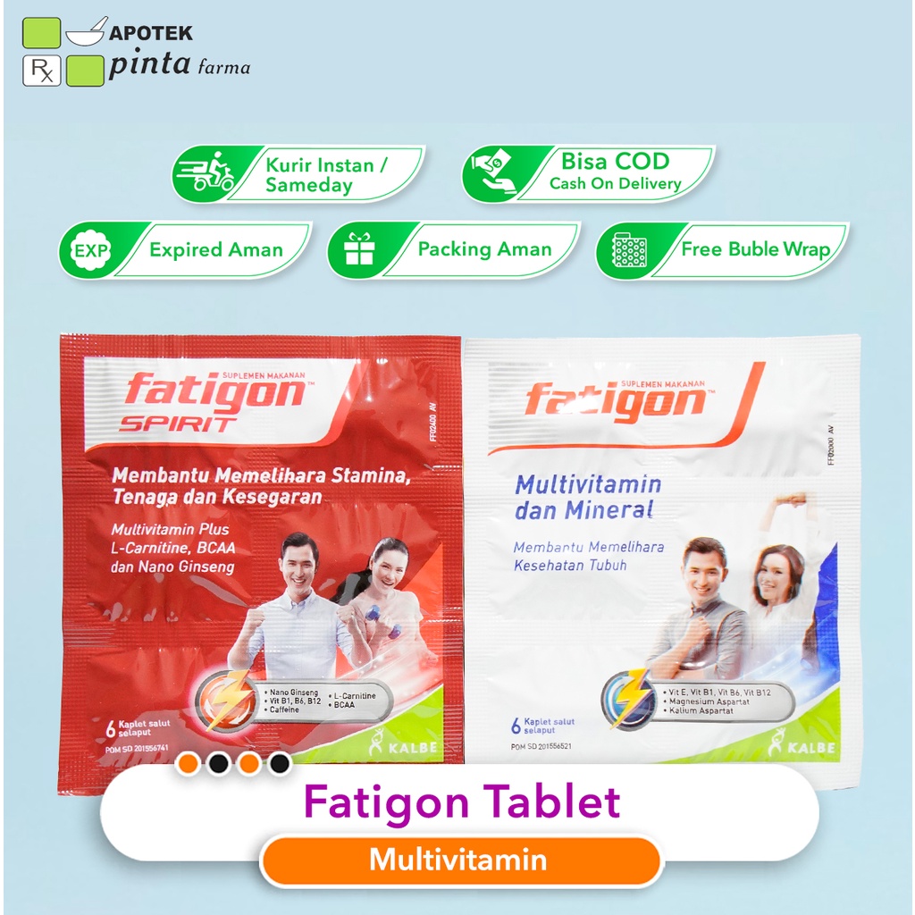 Jual Fatigon Multivitamin & Suplemen , Fatigon Spirit 6 Kaplet | Shopee ...