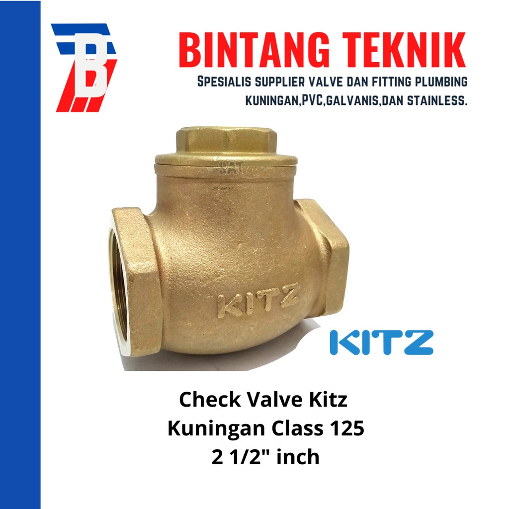 Jual Swing Check Valve (Klep Tabok) Kuningan Kitz 2½" Class 125 ...