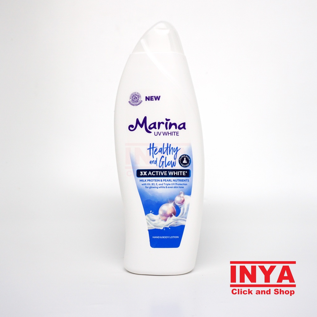Jual MARINA UV WHITE HEALTHY AND GLOW MILK 460ml - Hand and Body Lotion ...