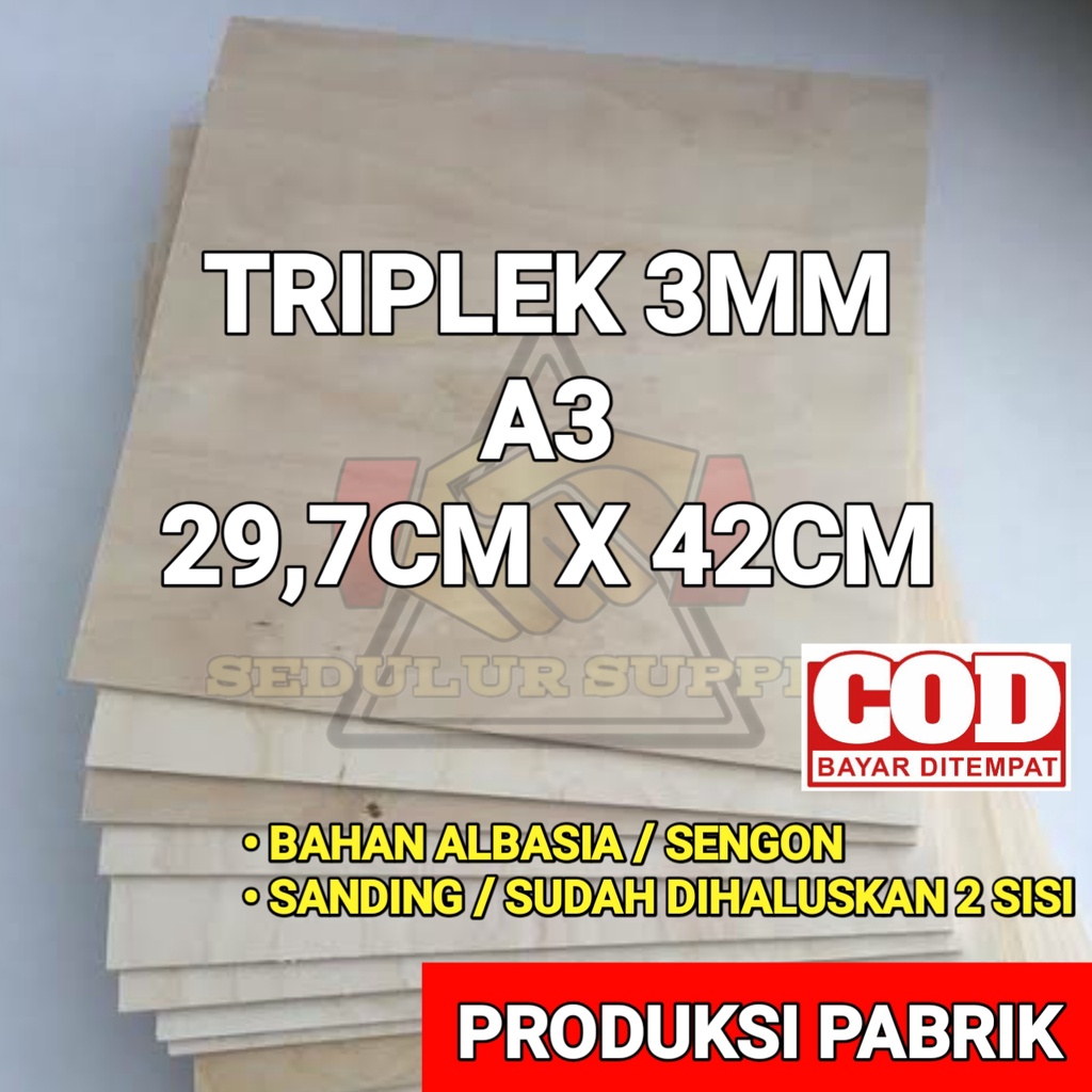 Jual TRIPLEK 3mm / MULTIPLEK 3MM ALBASIA UTY UKURAN 30 x 30cm / TRIPLEK TIPIS PLYWOOD 3MM ...