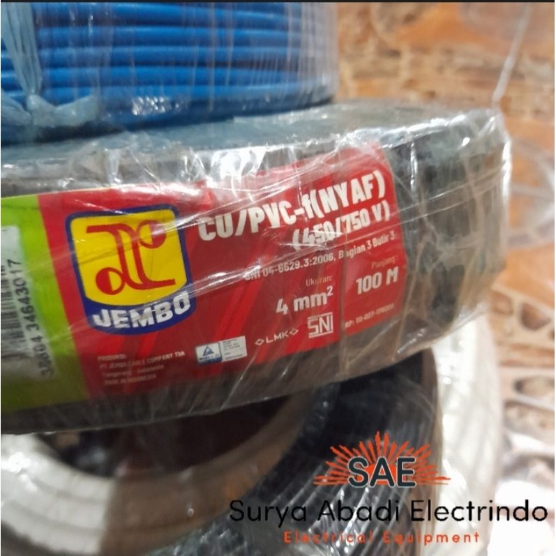 Jual KABEL NYAF merk Jembo 4mm 100m/roll | Shopee Indonesia