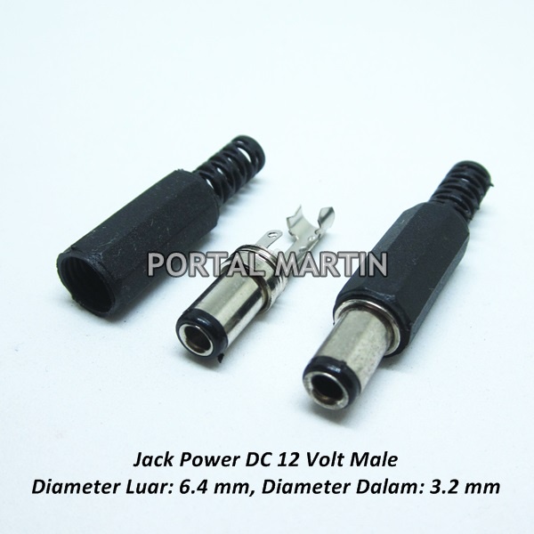 Jual Jack Power DC 12 Volt Male 6.4 mm (Konektor DC 12 Volt) | Shopee ...