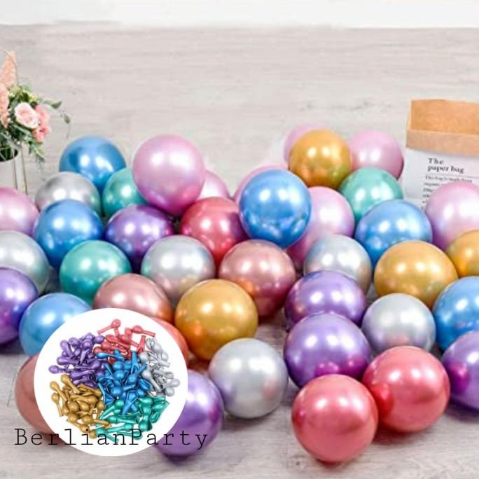 Jual balon latex metalik chrome / Balon Chrome 5inch | Shopee Indonesia