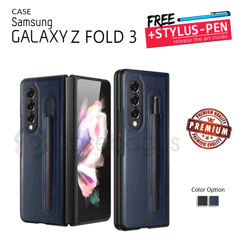 Jual Samsung Galaxy Z Fold 3 Fold3 - Premium Leather Case with Pen ...
