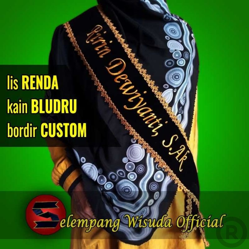 Jual Selempang Wisuda Bludru Renda Bordir Custom Selempang Wisuda ...