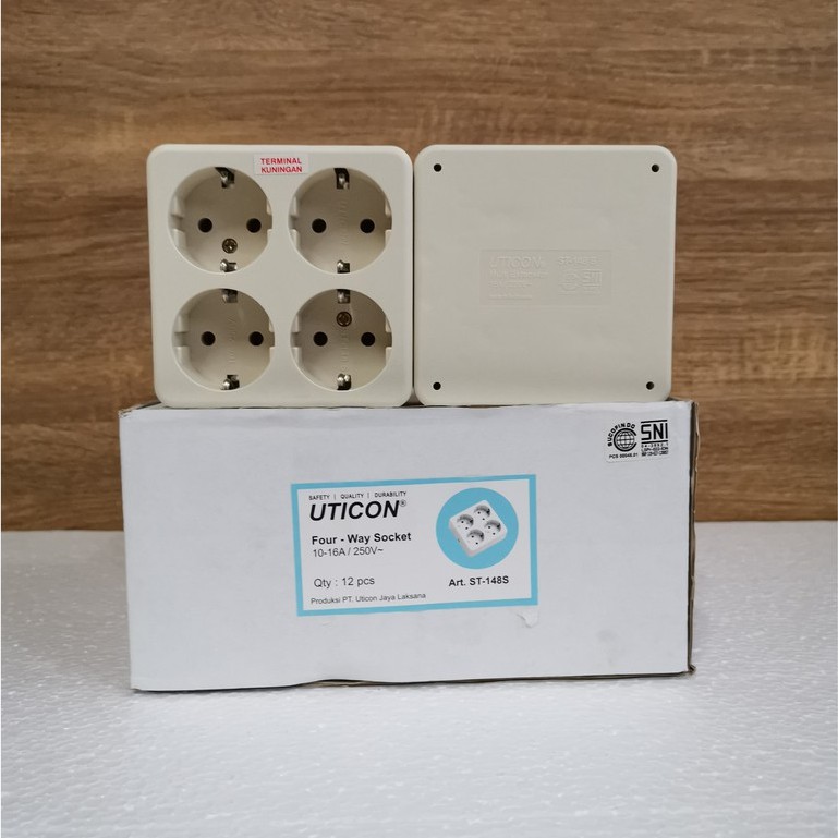 Jual Uticon Stop Kontak isi 4 Kotak (ST-148S) | Shopee Indonesia