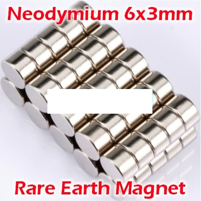 Jual Magnet Neodymium Silinder N52 Strong Diameter 6mm Tebal 3mm ...
