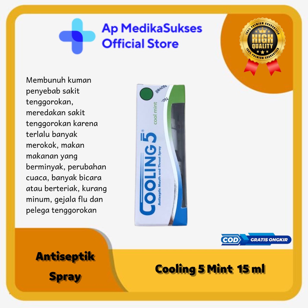Jual Cooling 5 Spray Cool Mint Obat Sariawan dan Sakit Tenggorokan [15 ...